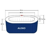 ALEKO Oval Inflatable Dark Blue 2 Person Hot Tub Spa with Drink Tray ...