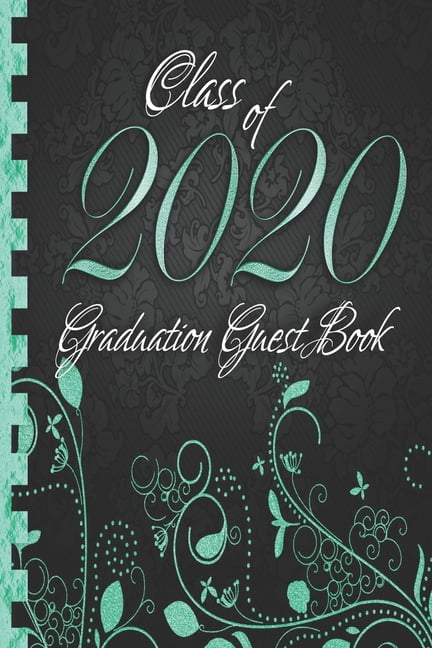 Class of 2020 : Graduation Guest Book I Elegant Black and Turquoise ...