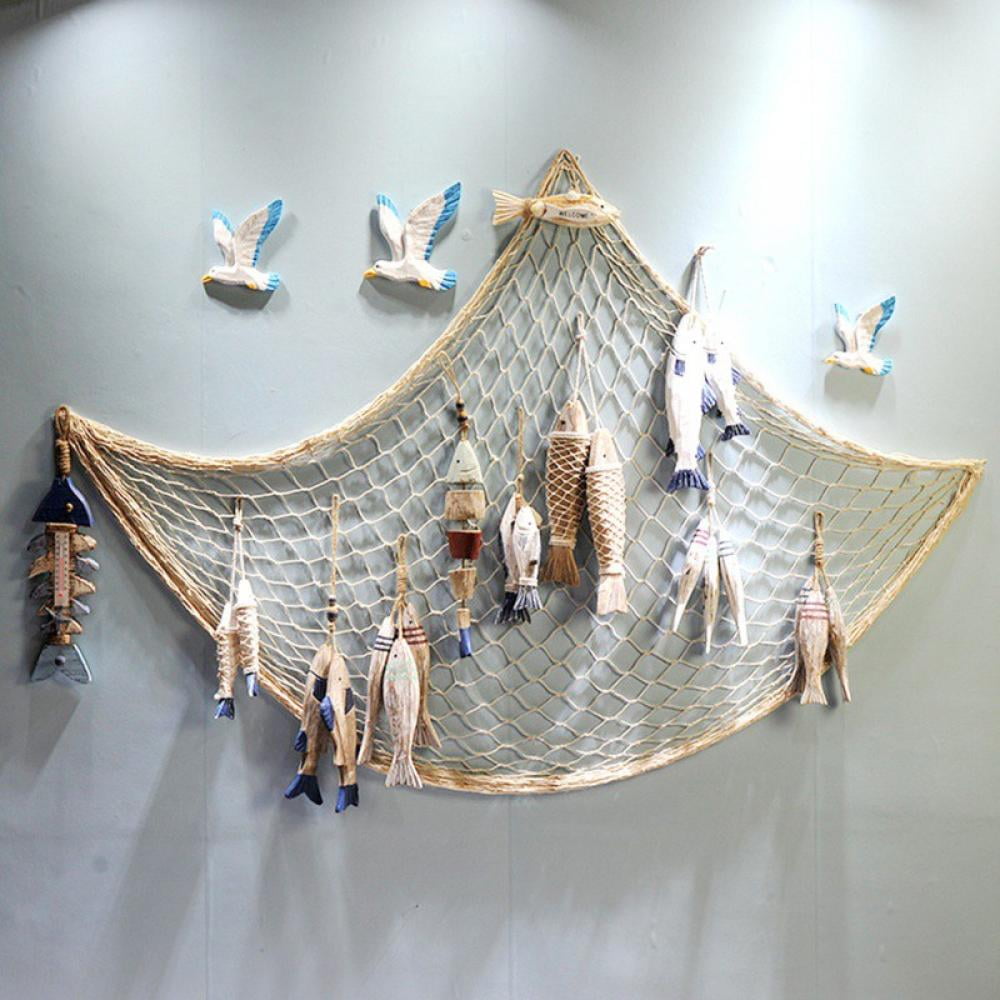 Novobey Wooden Fish Decor Hanging Wood Fish Decorations for Wall ...