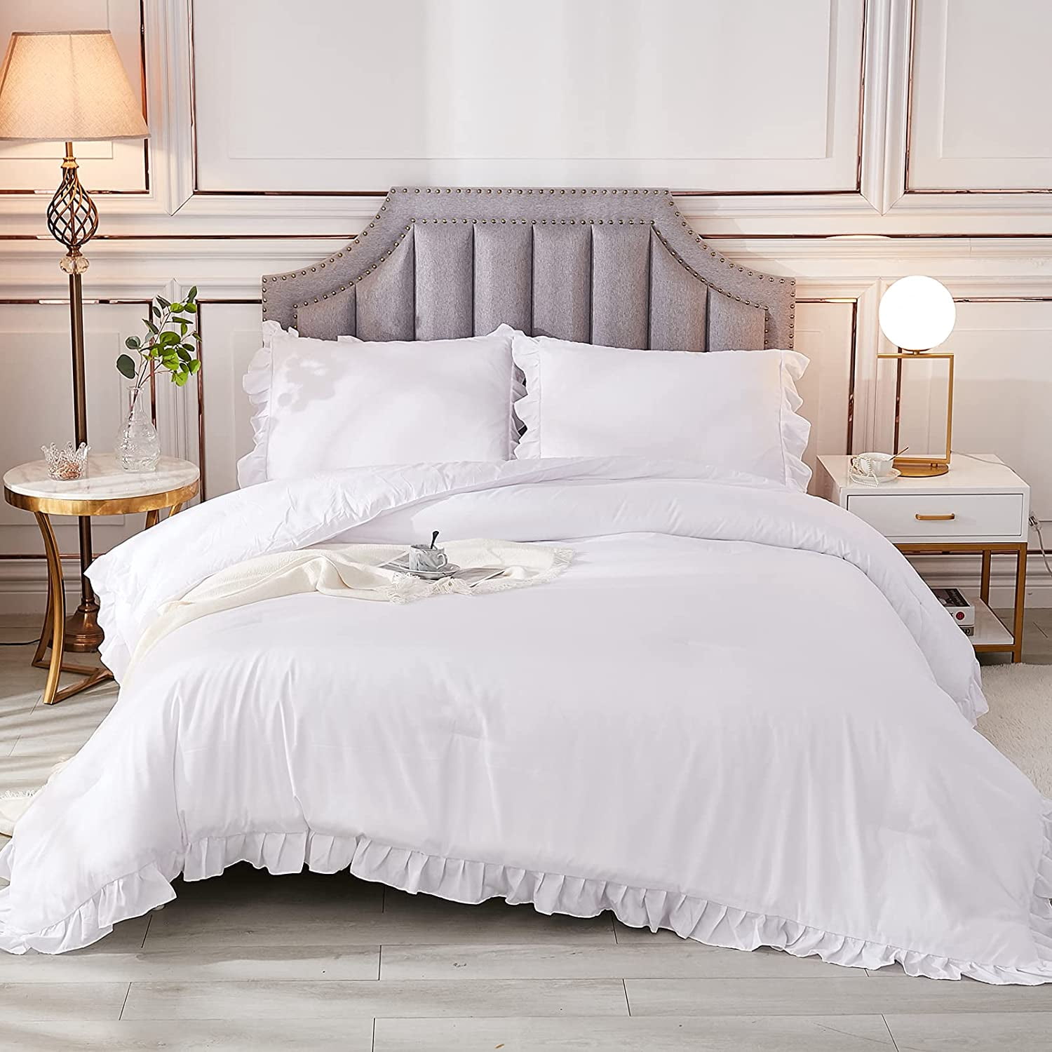 White Ruffle Comforter Queen 90x90Inch 3 Pieces 1 Ruffled Comforter White Ruffle Comforter Queen 90x90Inch 3 Pieces 1 Ruffled Comforter