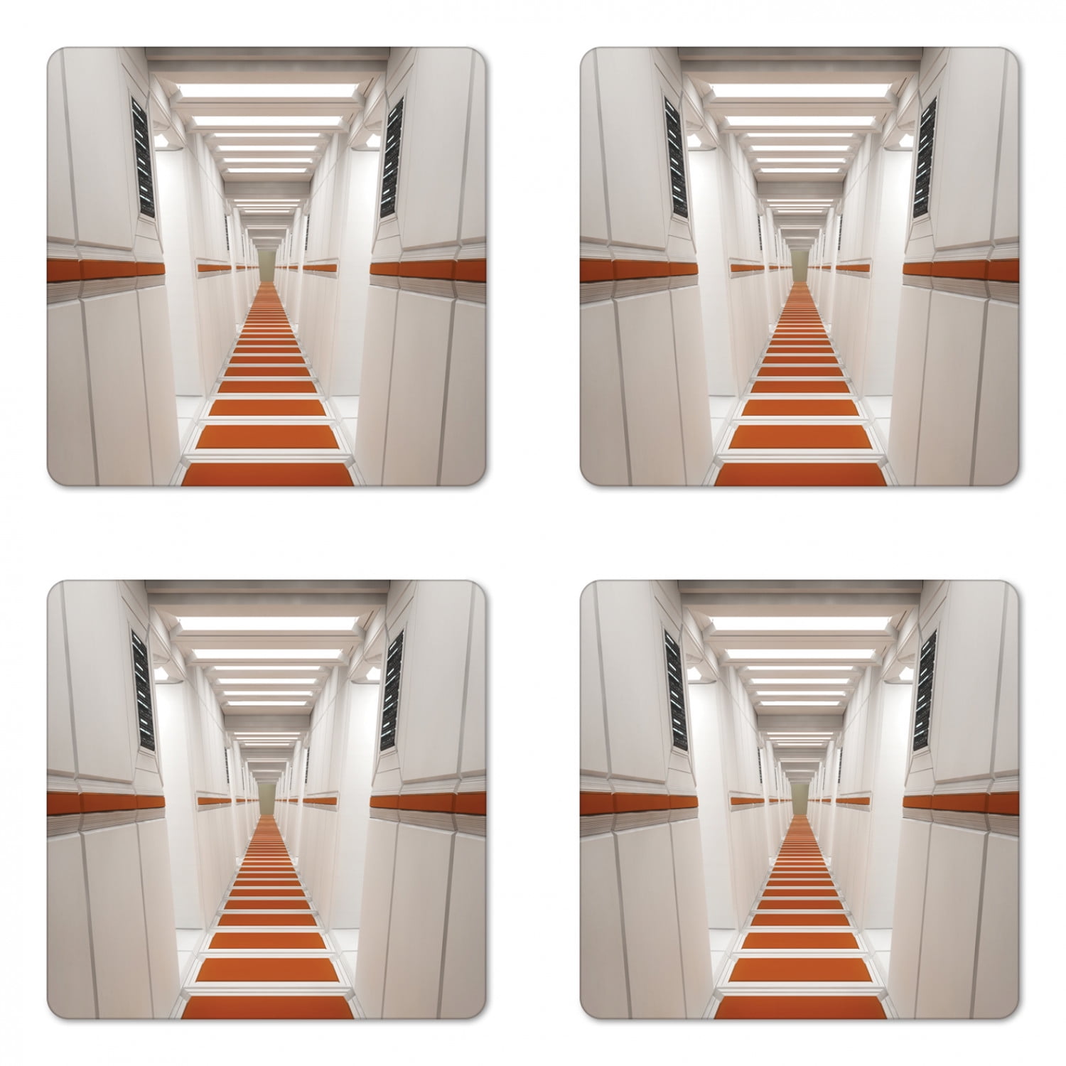 Outer Space Coaster Set of 4, Spacelaunch Spaceship Futuristic Interior ...