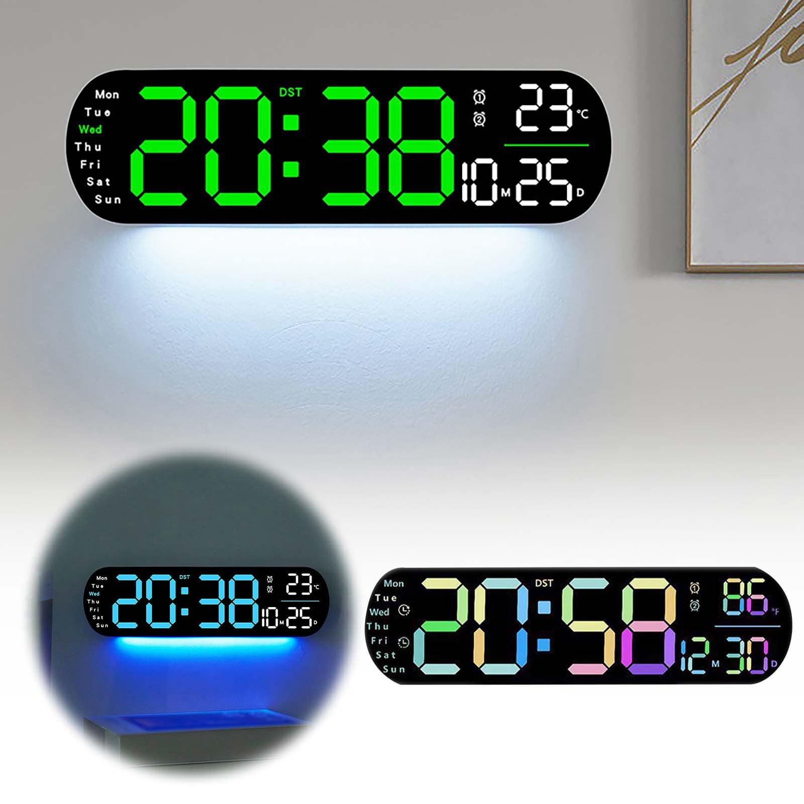 Boreal Craft Functional LED Display Clock Digital Wall Clock Large ...
