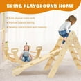 Pikler Triangle Set, 5 in 1 Wooden Montessori Climbing Toys Baby Indoor ...