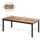 79-pulgada 6-person industrial dining mesa con metal legs y round ...