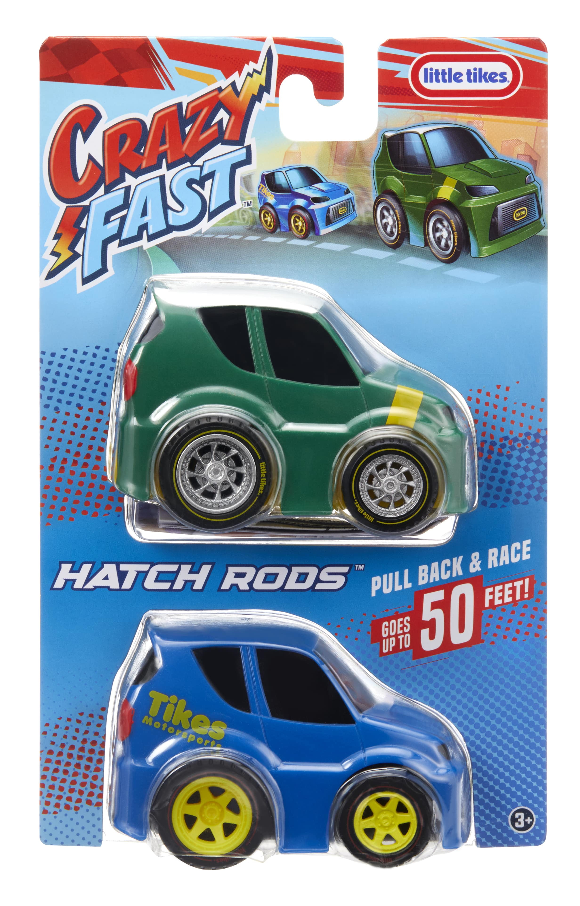 Little Tikes Crazy Fast Cars 2-Pack Hatch Rods, Multi-Color Toy ...