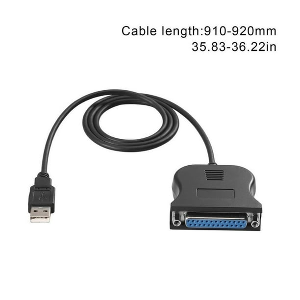 Printer Cable Black Bi-directional Parallel Interface Communication USB ...