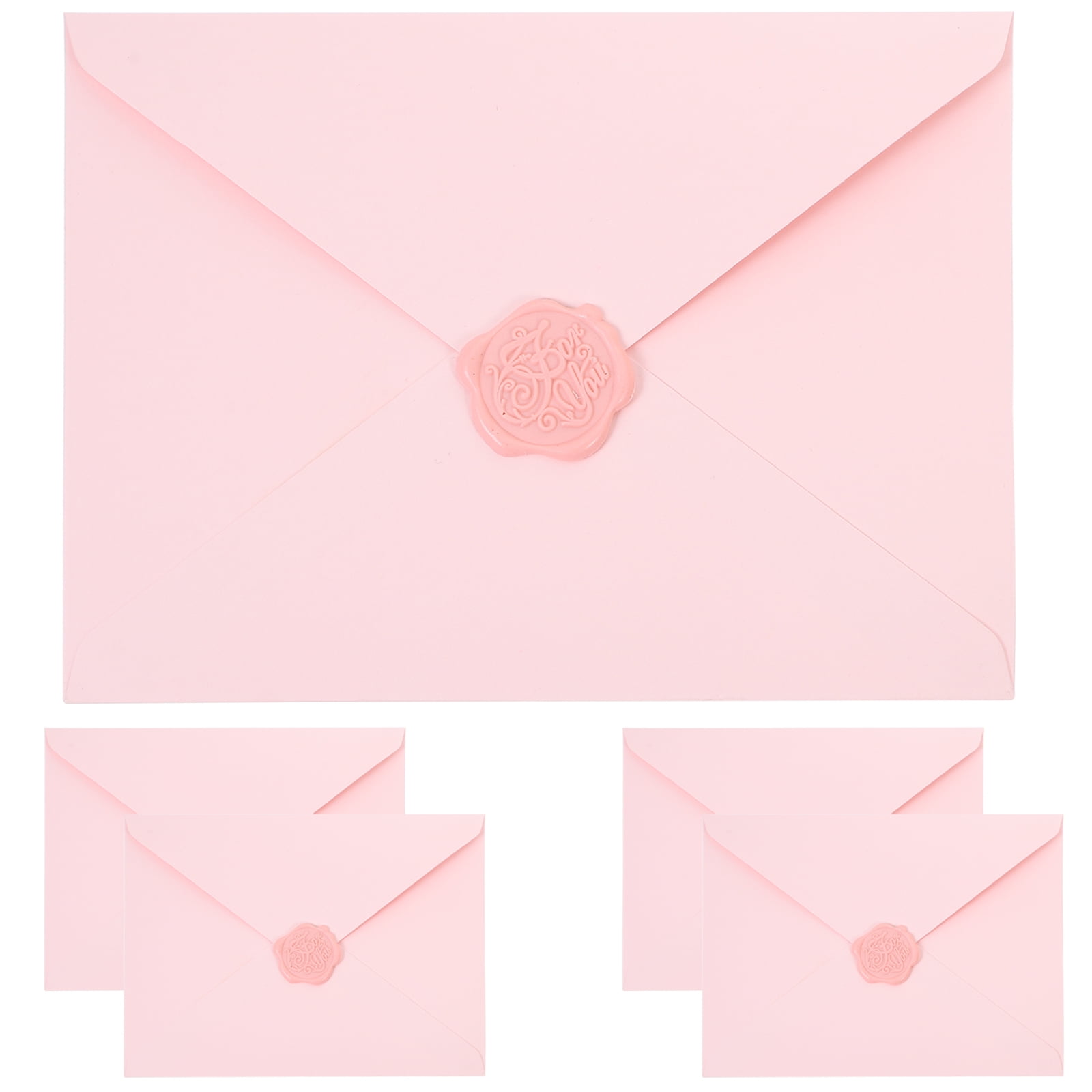 5 Sets Pink Envelopes Wedding Invitations Envelopes Valentines Day Love ...