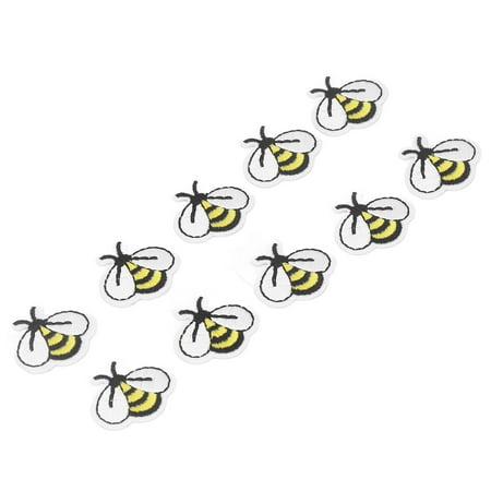 Little Bee Patch, 10pcs Embroidered Patch Bee Shape For Dress For Shoe ...