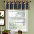 2 Pack Double Arches Valance for Window Vintage Traditional Blue Gold ...