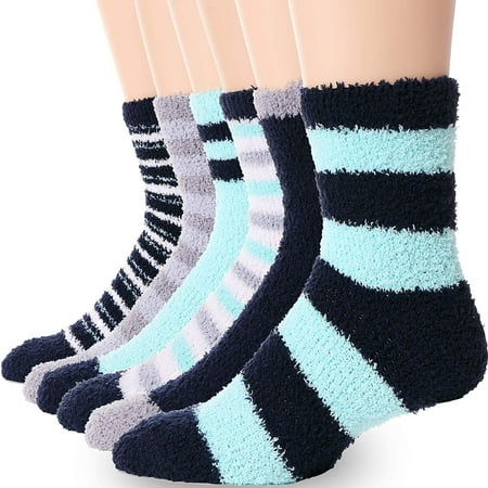 Fuzzy Socks for Men&Women Fluffy Cozy Cabin Warm Winter Slipper ...