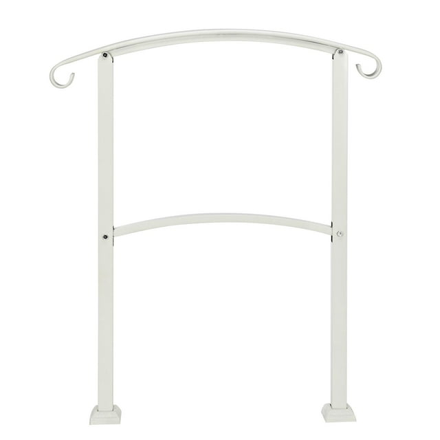 Winado Handrail for Stairs 3-Step Adjustable White Wrought Iron ...