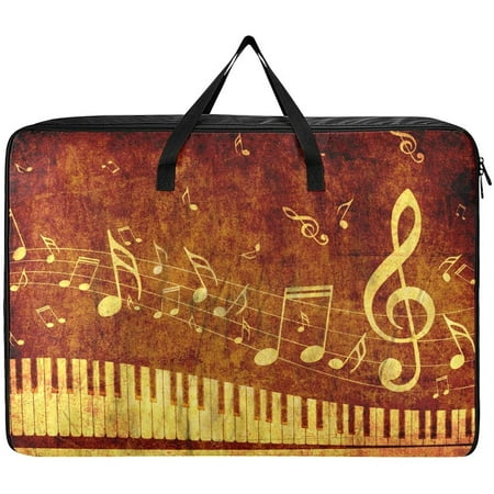 Quilt Storage Bag Clothing Organizer - Piano Keys with Musical Notes ...