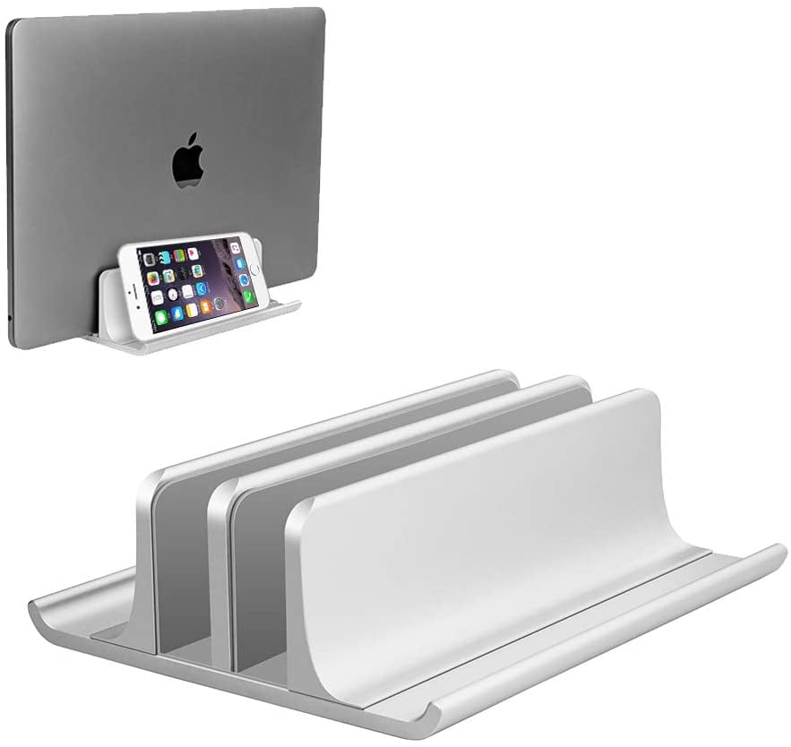 Double Adjustable Vertical Laptop Stand Newly Designed 2 Slot Aluminum ...