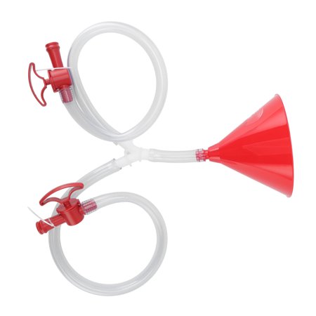 Double Header Cone Beer Funnel Red PP Beer Funnel And Tube Set For ...
