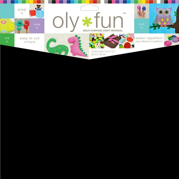 Oly-Fun Craft Sheets - 18 pieces of 12" x 12" Sheets -Jet Black ...