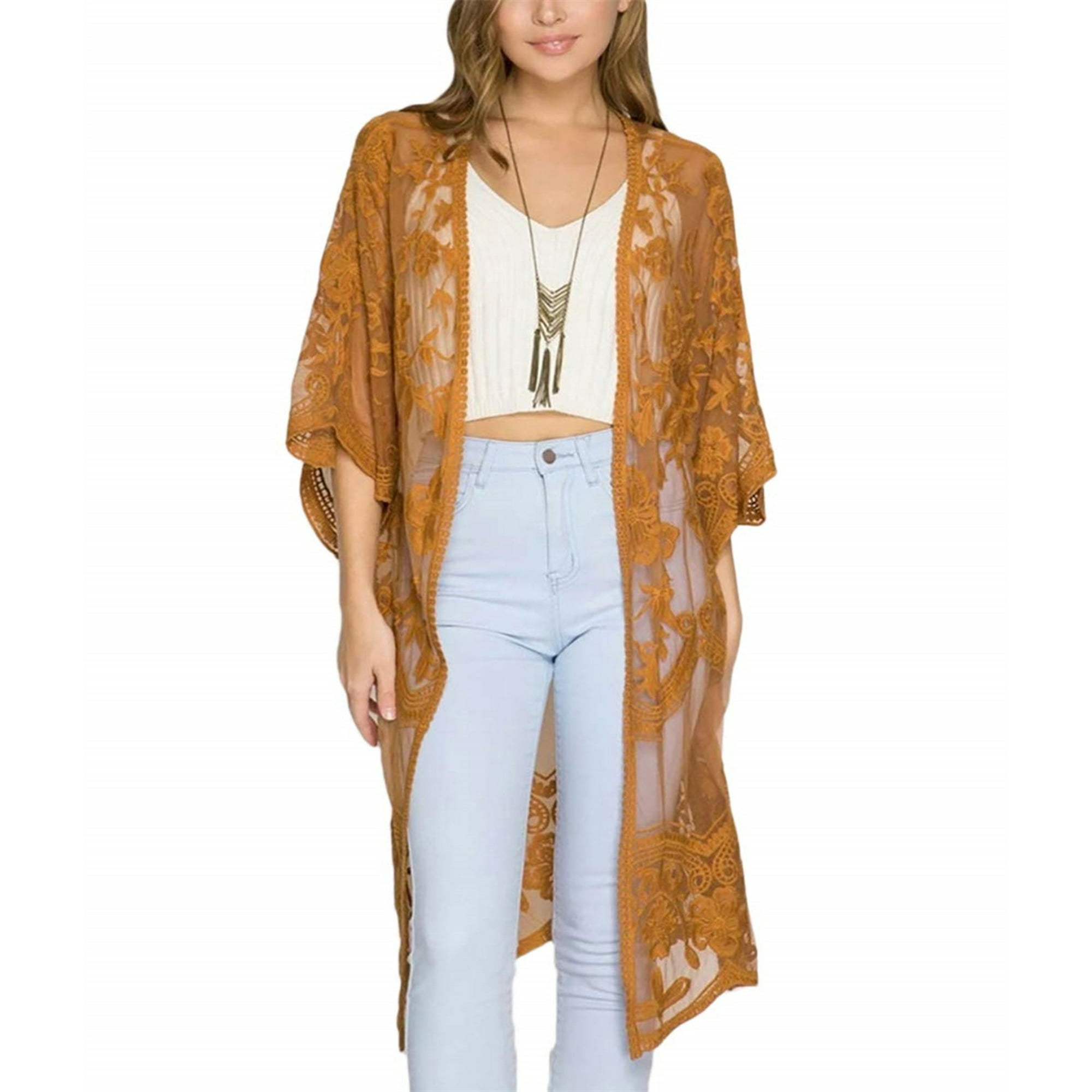 Click here for Bsubseach Women Swimsuit Cover Up Mesh Lace Kimono... prices