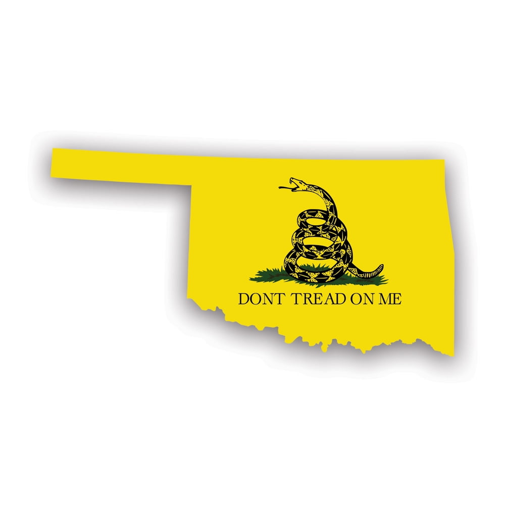 Oklahoma State Shaped Gadsden Flag Sticker Decal - Self Adhesive Vinyl ...