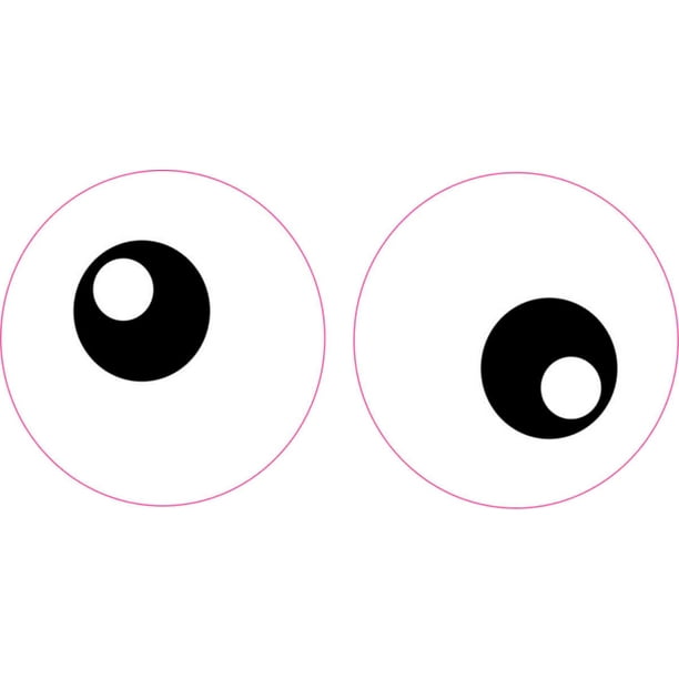 4in x 2in Black Goofy Eyes Funny Sticker Vinyl Sticker Cup Vehicle ...