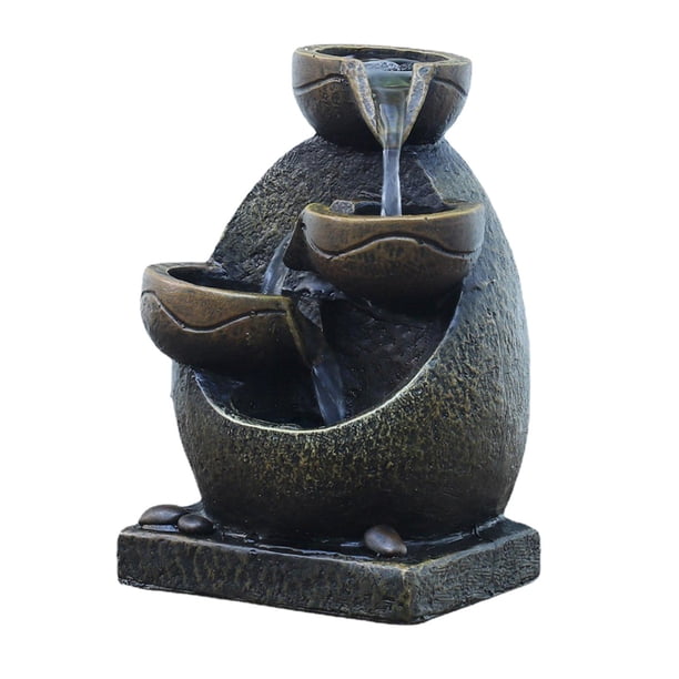 Indoor Tabletop Water Fountain Cascading Statue 3 Tiers Waterscape for ...