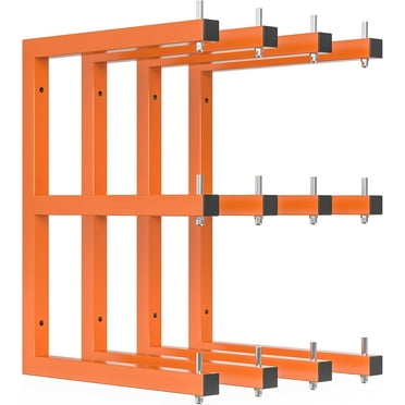 Kojem 6-Level Wall-Mounted Lumber Rack, 600lb Capacity, Metal - Orange ...