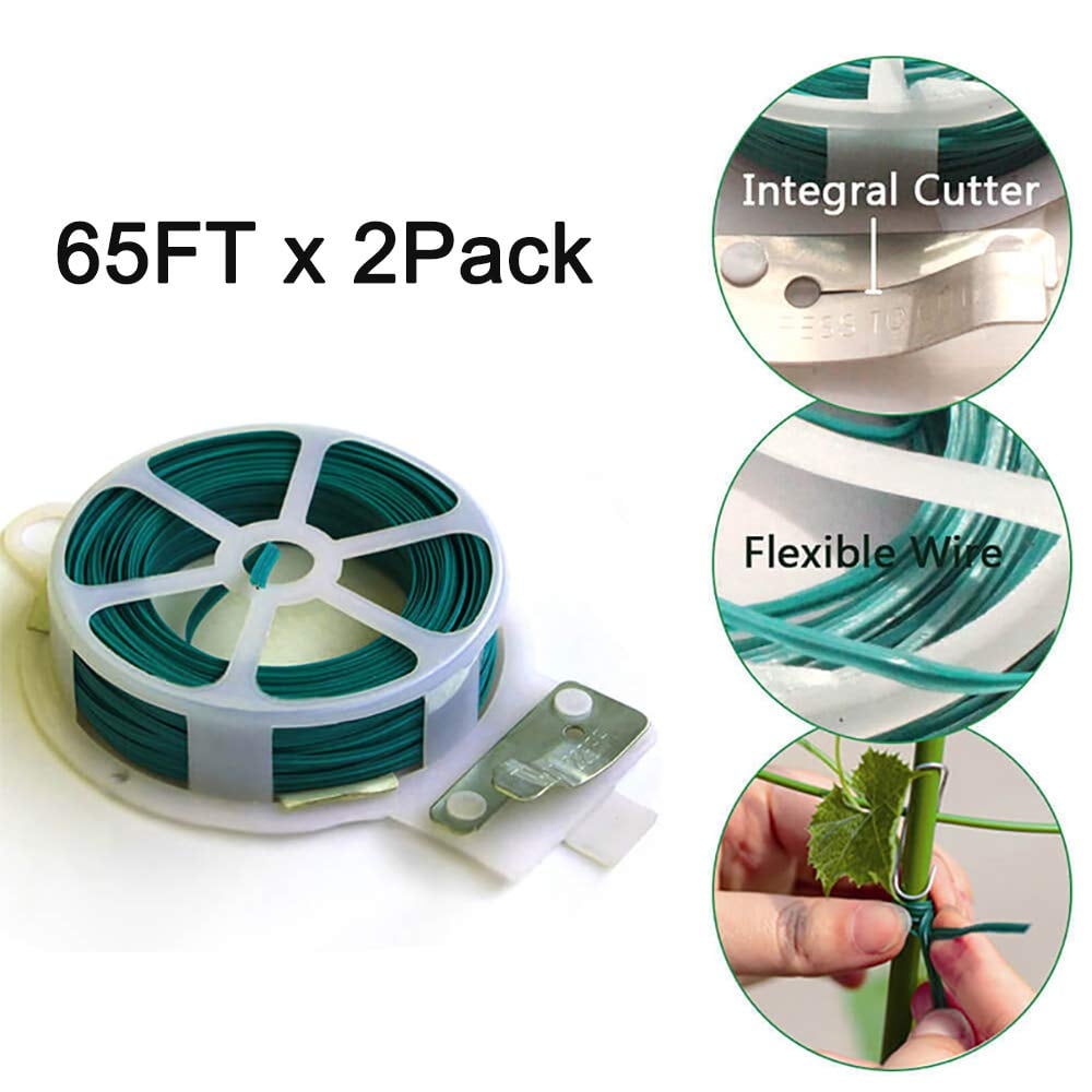 EcoStake Green Sturdy and Recyclable Plant Twist Tie 65ft-2pack with ...