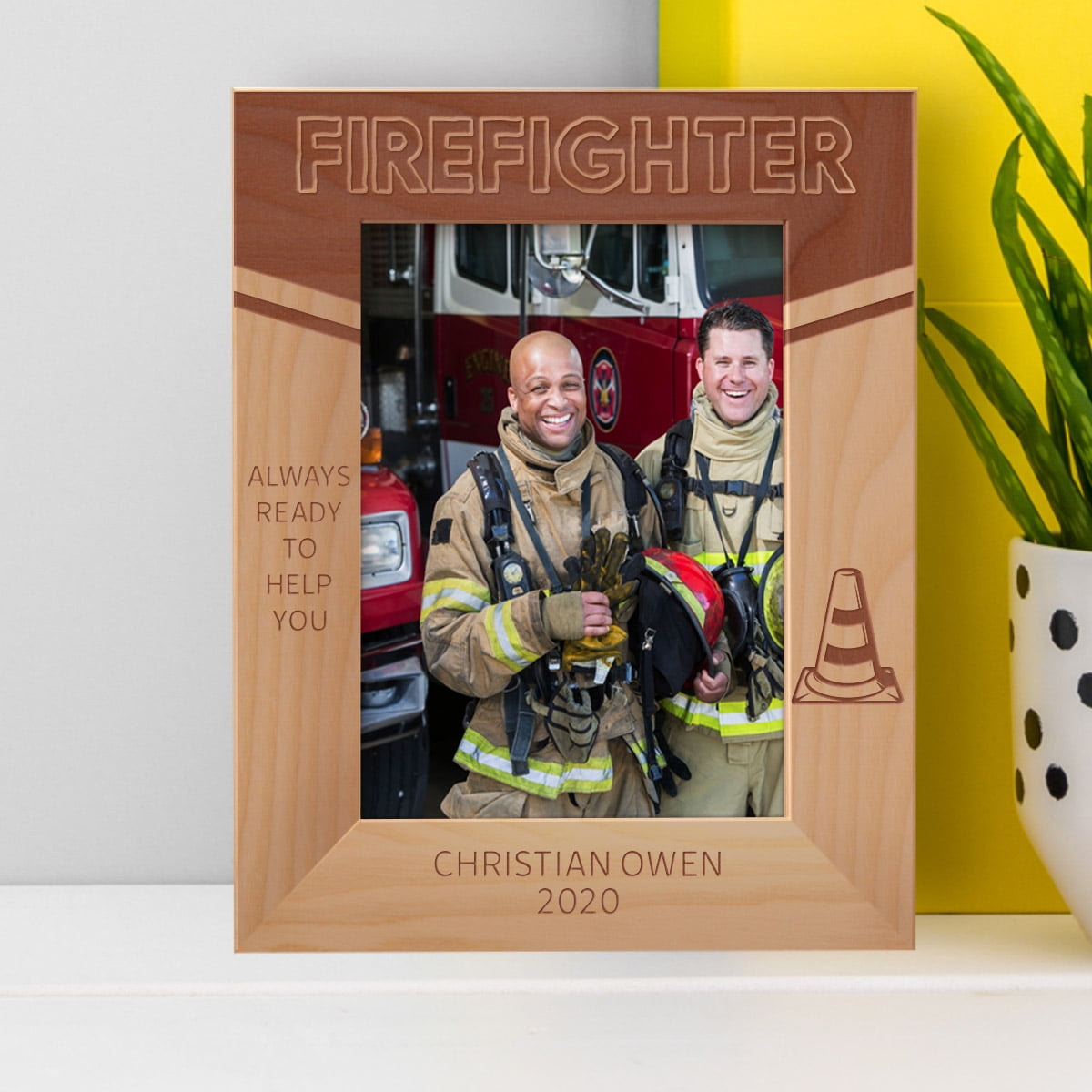 Firefighter Always Ready To Help You Personalized Wooden Frame 5" x 7 ...