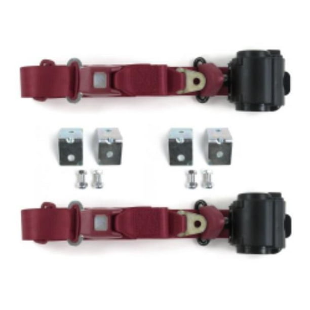 Chevy Truck 1947-1954 Standard 3 Point Burgandy Retractable Bucket Seat ...