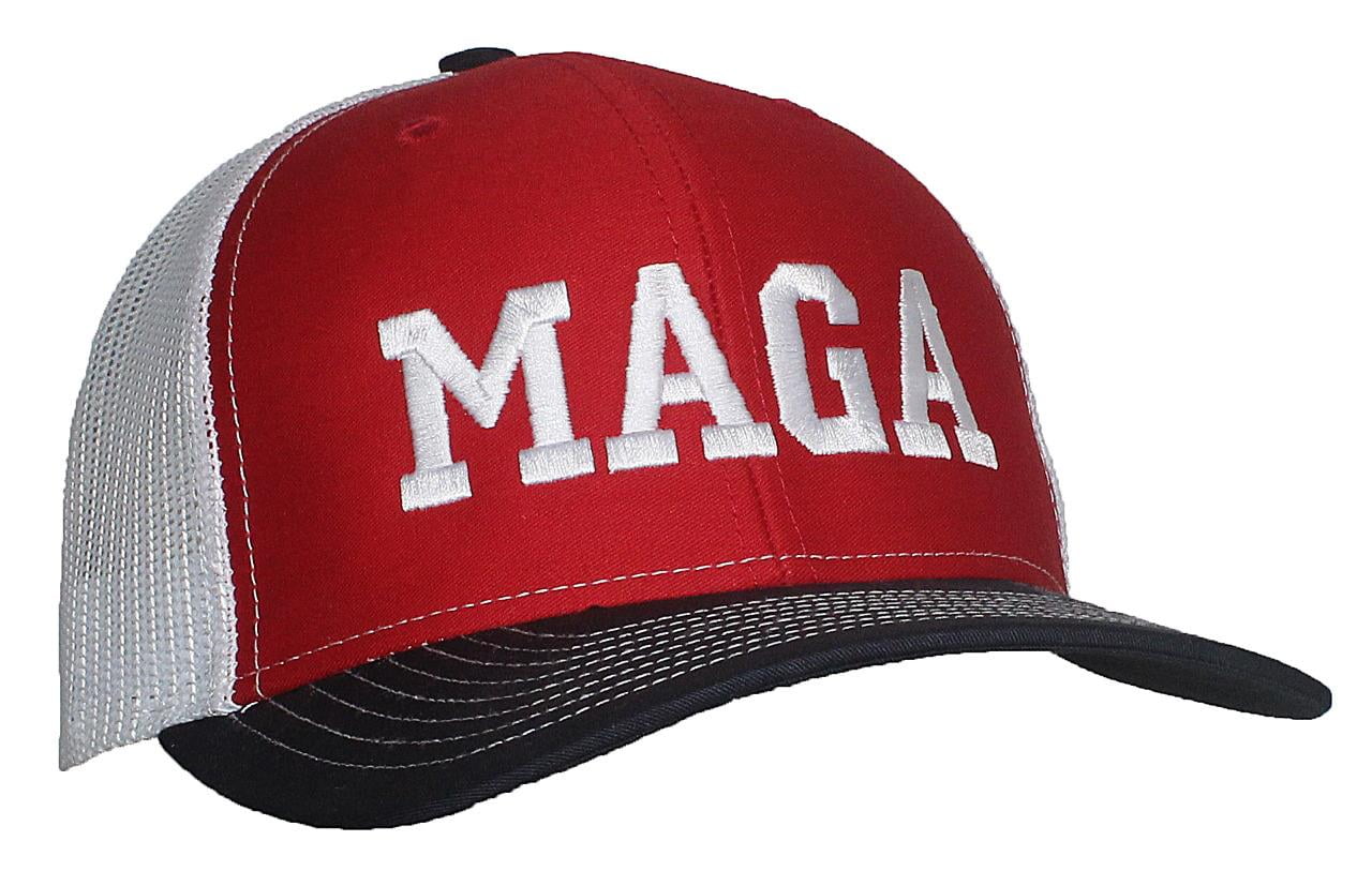 Tropic Hats Adult Embroidered Trump MAGA 6 Panel Trucker Cap W/Snapback ...