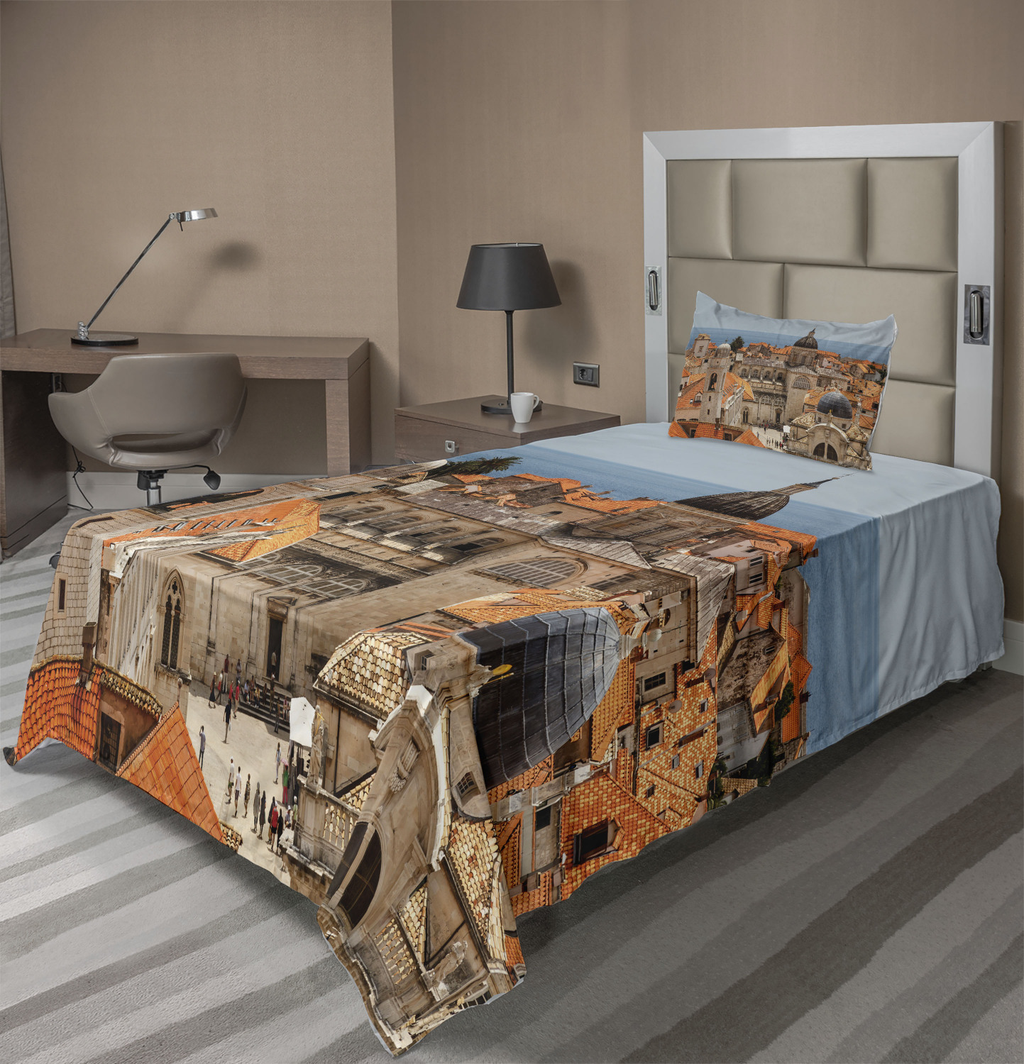 European Sheet Set, Aerial View on the Old City of Dubrovnik Walls ...