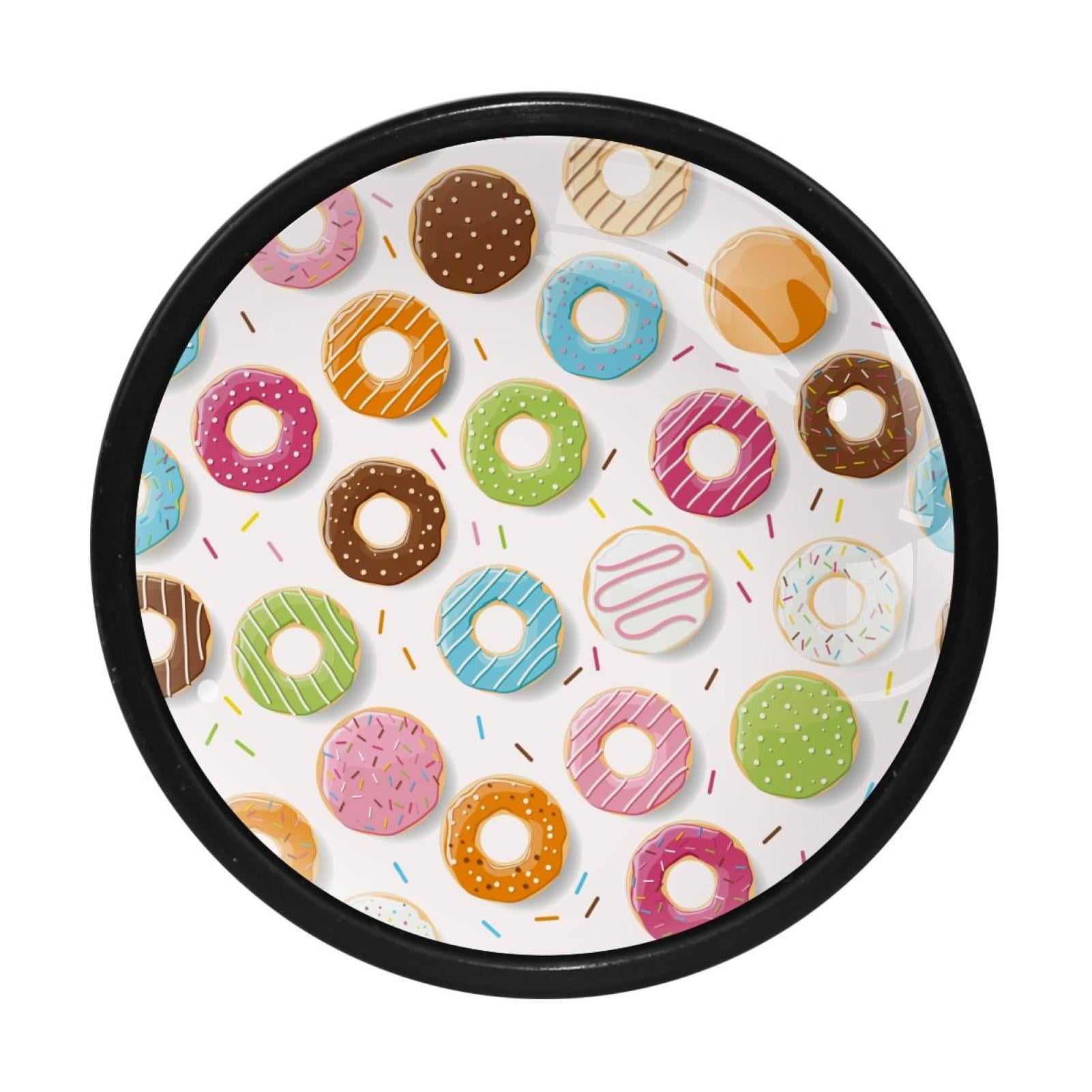 4 Pcs Colorful Tasty Donuts Knobs for Kitchen Cabinet Cupboard Dresser ...