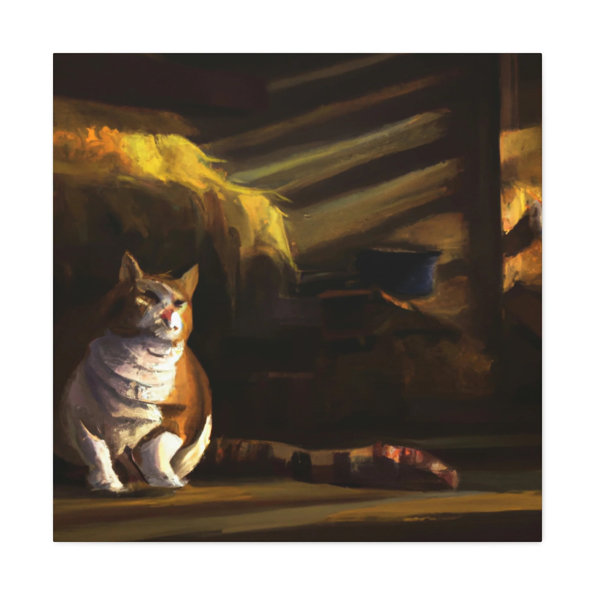 Cat in the Barn - Canvas - Walmart.com