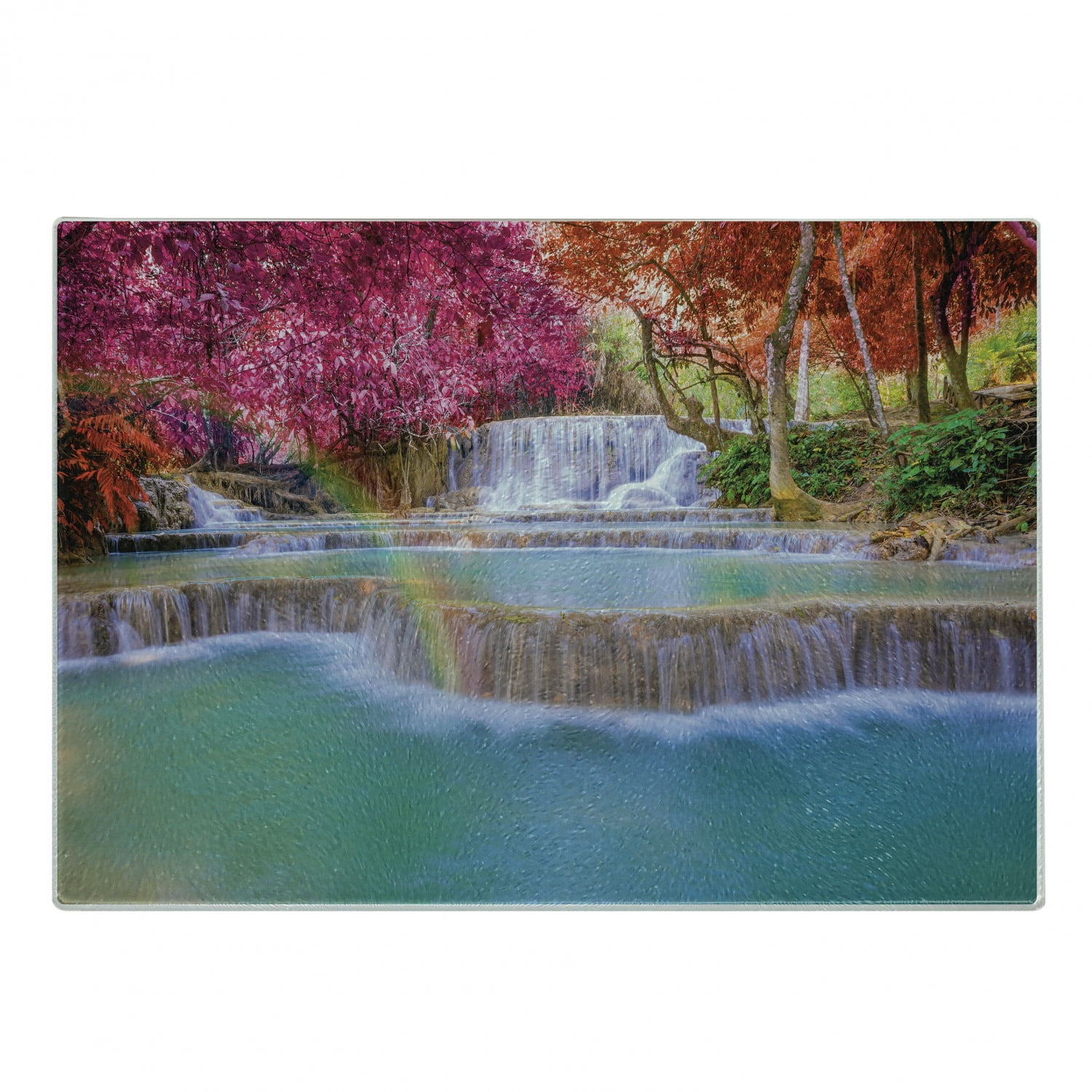 Waterfall Cutting Board, Rain Forest in Vietnam Laos South Orange Trees ...