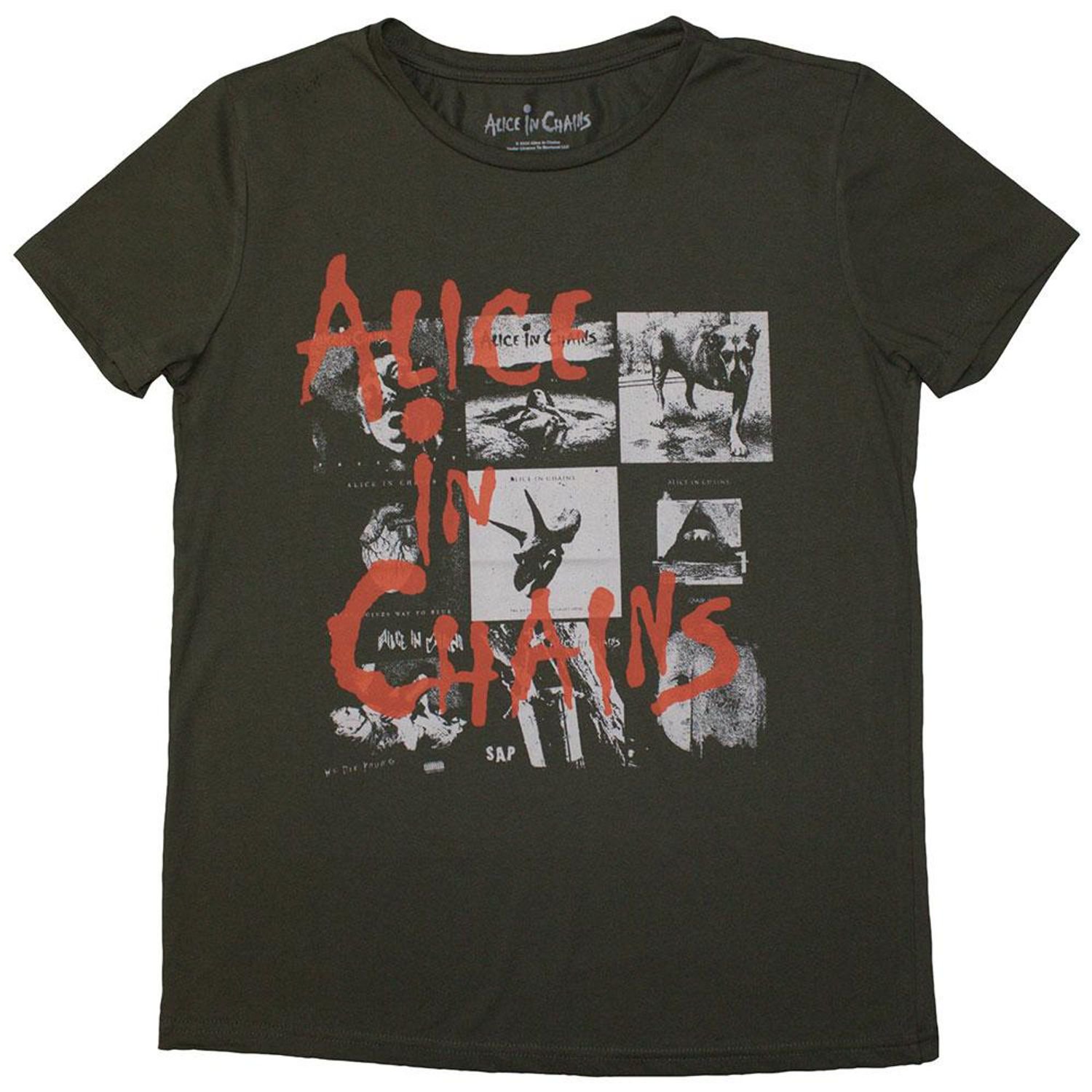 Click here for Alice In Chains Womens Albums Montage T-Shirt S prices
