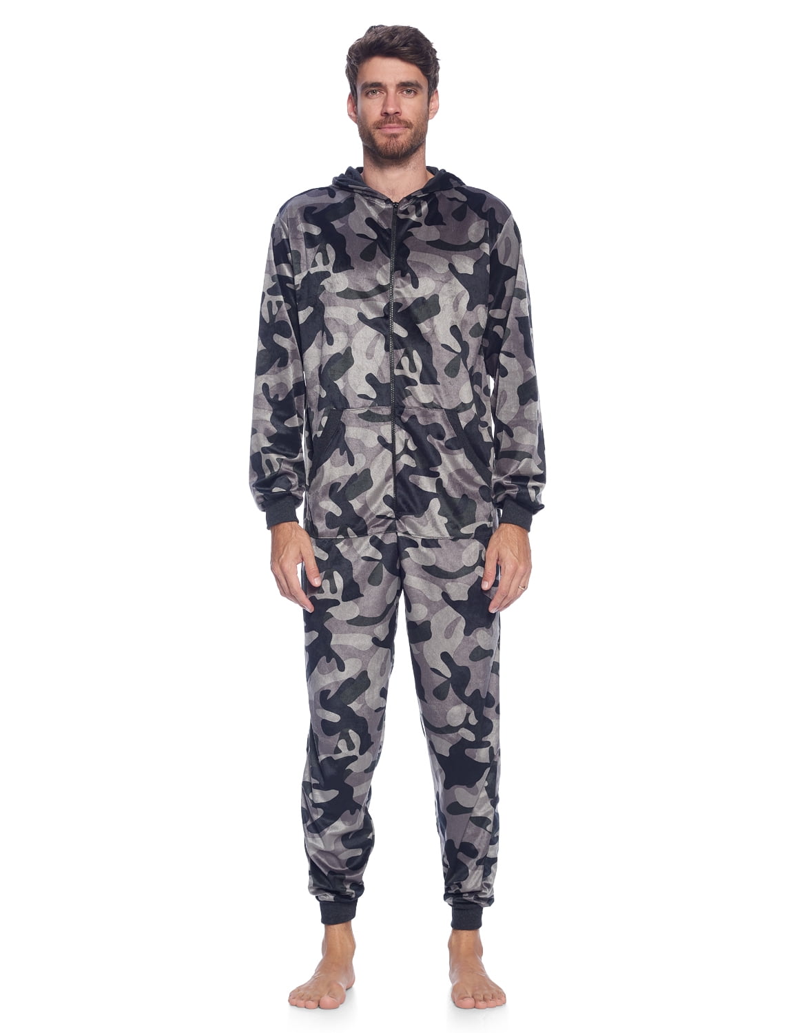 Ashford & Brooks Men's Adult Mink Fleece Hooded One-Piece Union Suit ...