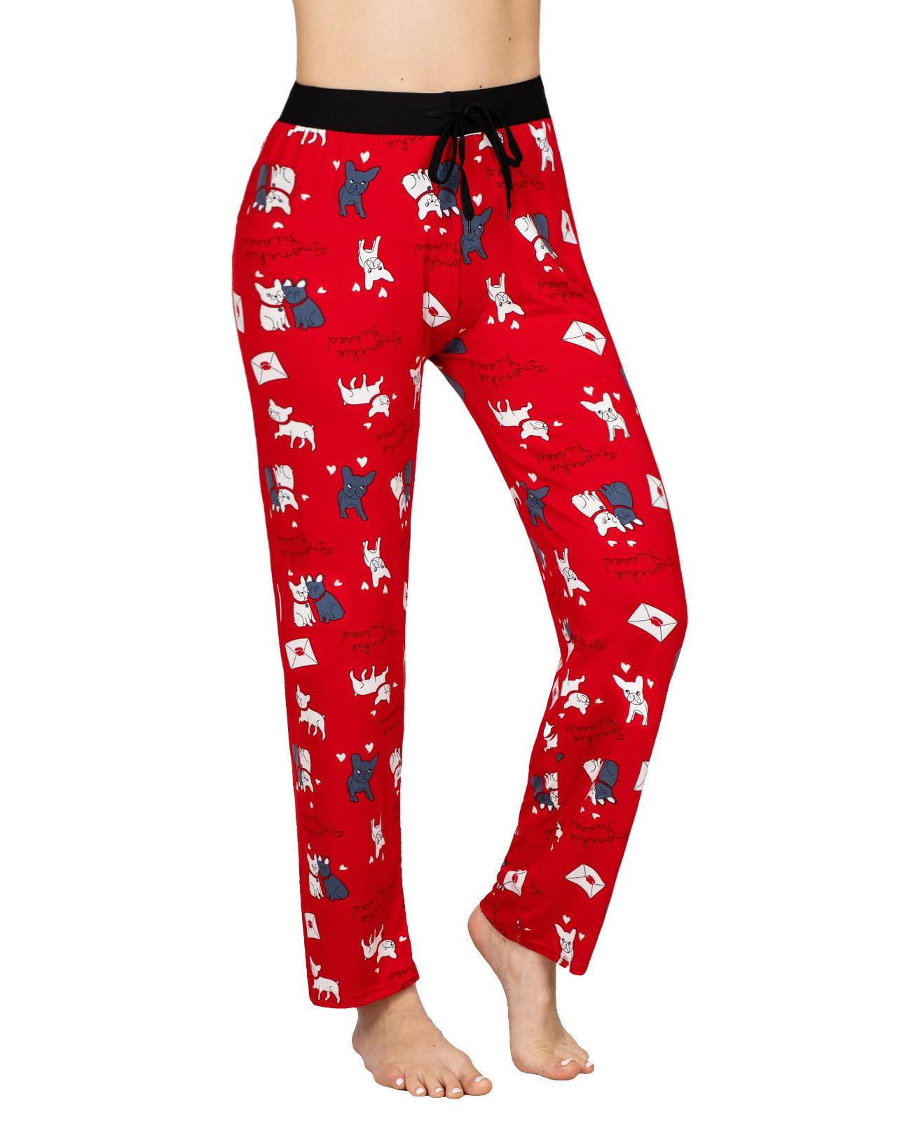 Victoria Womens Pajama Lounge Pant Frenchie Kisses Heart Print, Kisses ...