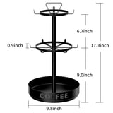 BOIVSHI Coffee Cup Holder Stand with 10 Hooks, Rotatable Mug Tree ...