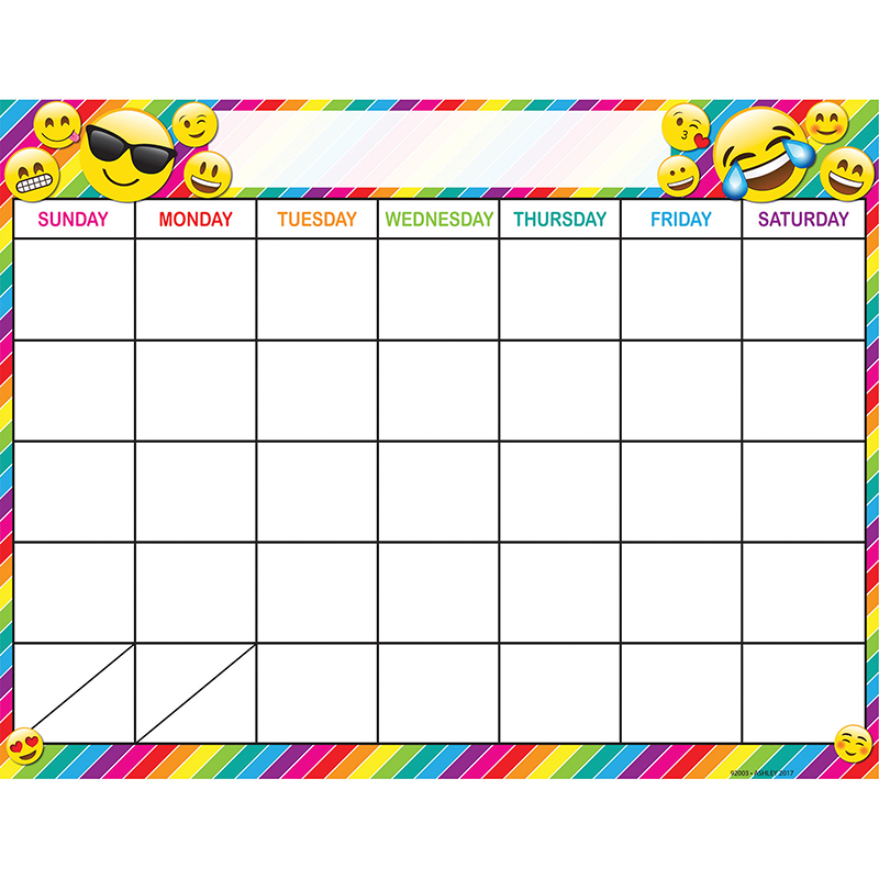 CALENDAR EMOJI 17X22 CHART SMART POLY - Walmart.com