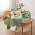 Cartoon Seahorse Starfish Square Tablecloth 60x60 Inch Ocean Fish ...