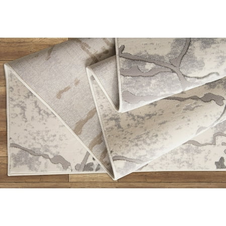 La Dole Rugs Ivory Grey Rustic Area rug 2x5 3x10 4x5 6x8 7x10 8x11 9x12 ...