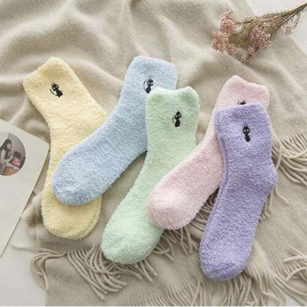 5 Pairs of Super Soft Microfiber Comfortable Sleeping Socks for Women ...