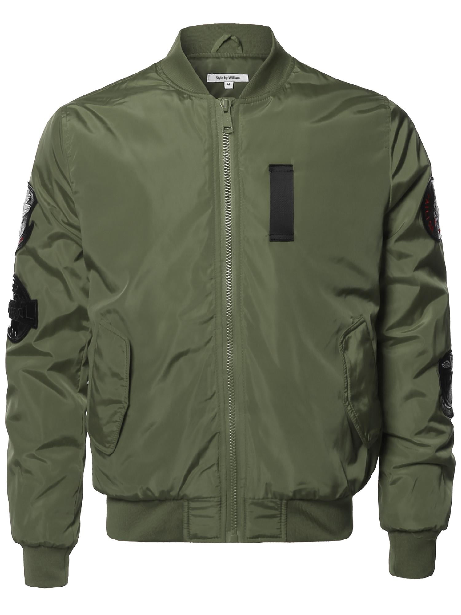 FashionOutfit Men's Patch Flight Bomber Jacket - Walmart.com