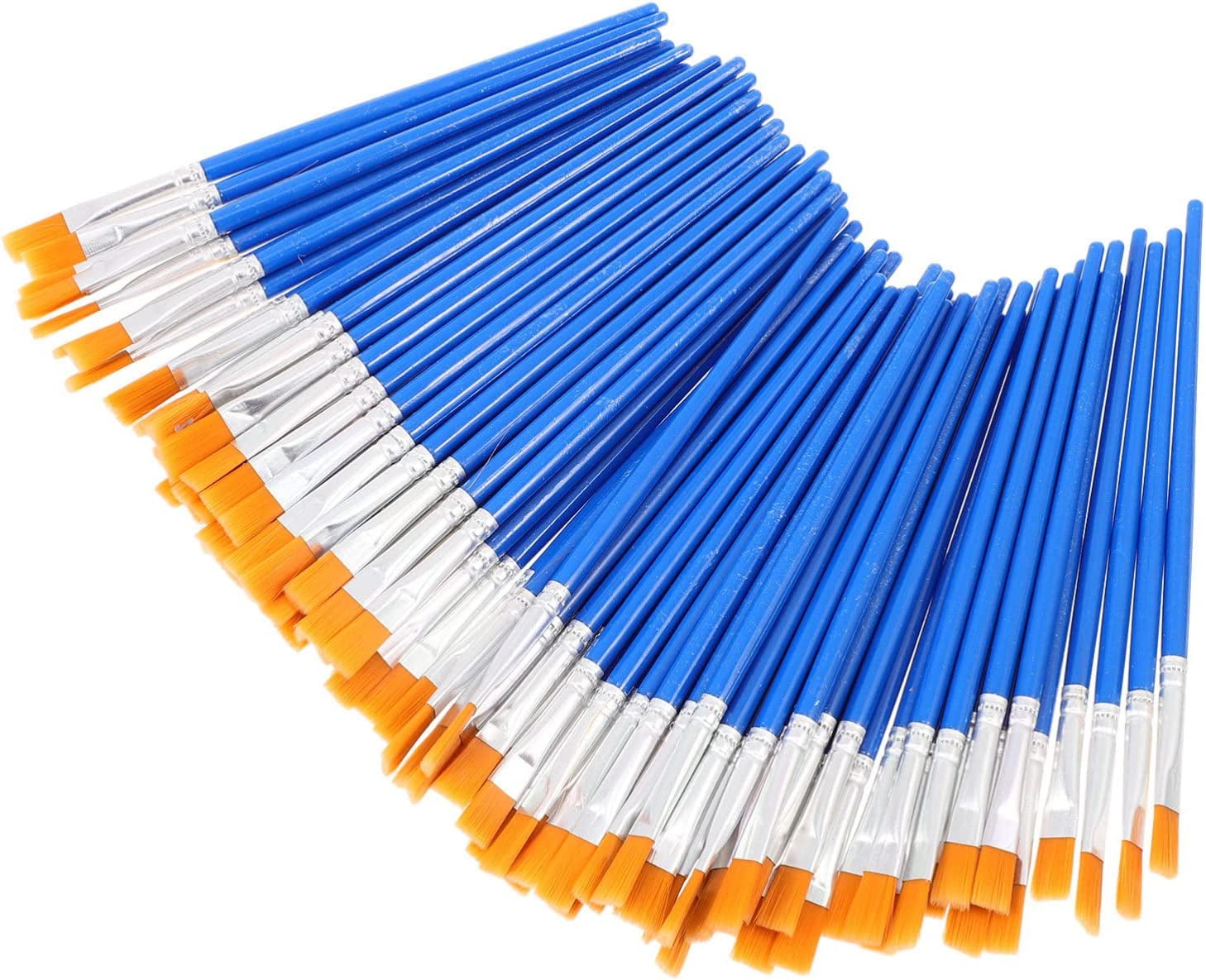 200Pcs Paint Brush Set Nylon Artist Acrylic Paint Brushes Oil ...