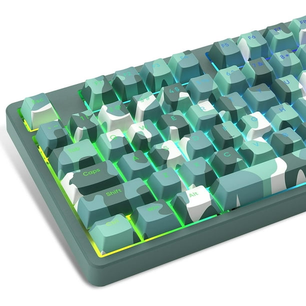 XVX Keycaps 132 Keys, PBT Double Shot Keycaps Camouflage Custom Keycaps ...