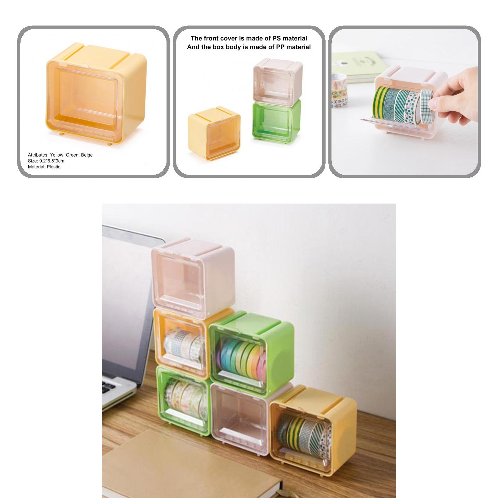 Tape Storage Boxes Durable Convenient Plastic Transparent Lid Visible ...