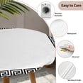 Black Geometric Round Tablecloth for 55-60 Inch Tables,Fitted Table ...