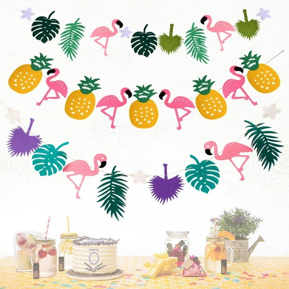 Flamingo Pineapple Happy Birthday Banner Pennant - Flamingle Party ...
