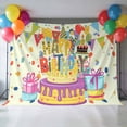 Happy Birthday Photography Backdrop 12x8FT, Birthday Cake Photo ...