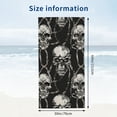PHYHOO Skull Pattern Microfiber Beach Towel, Halloween Skeleton Large ...