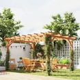 10' x 13' Wood Pergola, Outdoor Gazebo Grape Trellis with Stable ...