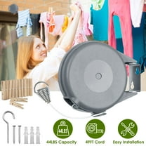 42ft Retractable Clothesline, Indoor/Outdoor, Double Line, Folding ...